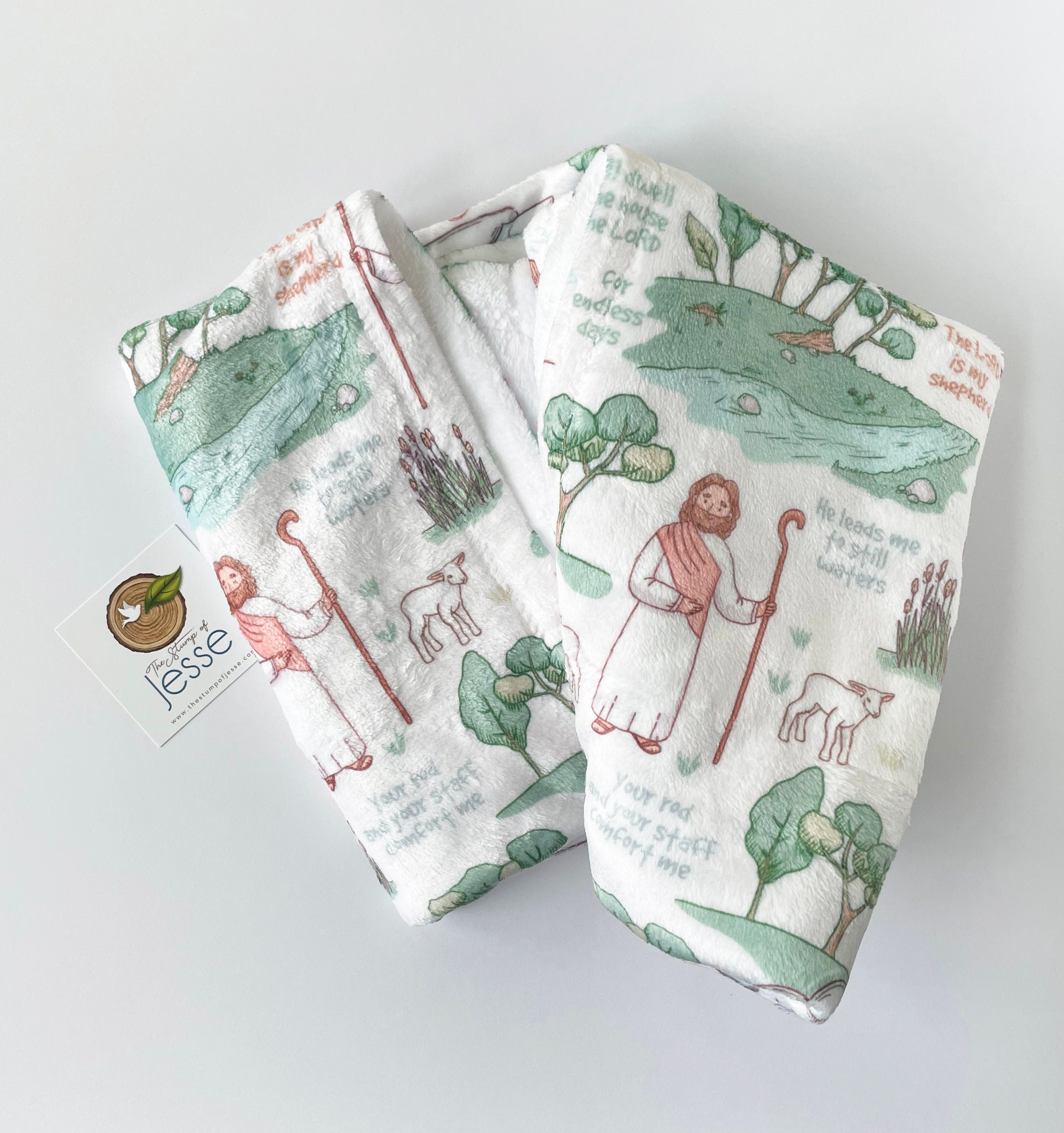 The Good Shepherd Velveteen Blanket | Psalm 23 – The Stump of Jesse